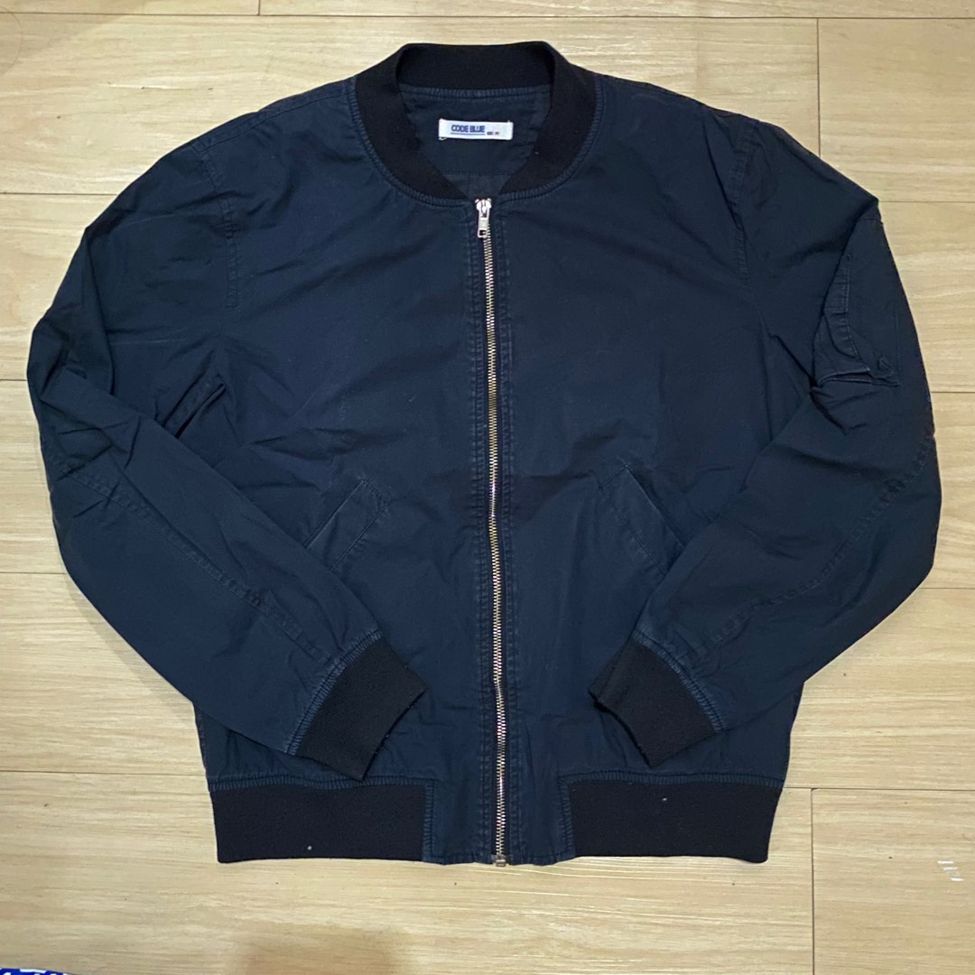 Black Code Blue Bomber Jacket, Men's Fashion, Coats, Jackets and ...