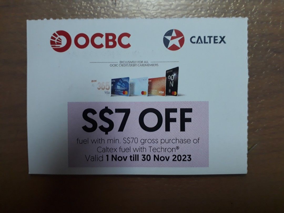 Caltex $7 off voucher, Tickets & Vouchers, Vouchers on Carousell