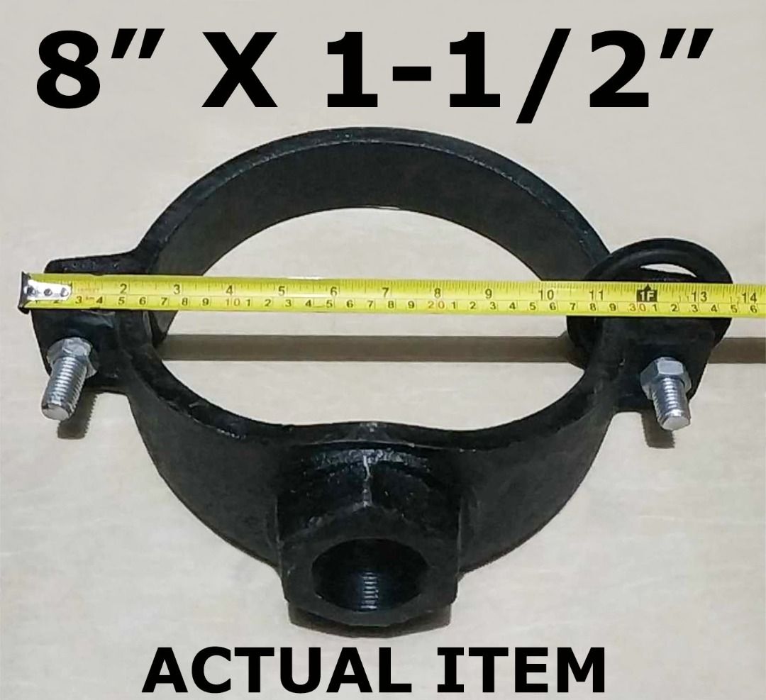CAST IRON SADDLE CLAMP 8" X 1-1/2" BLACK FOR WATER DISTRICT ...