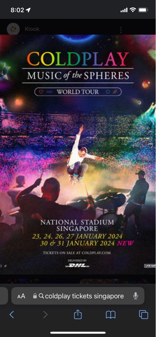 Coldplay ticket General standing Friday, Tickets & Vouchers, Event ...