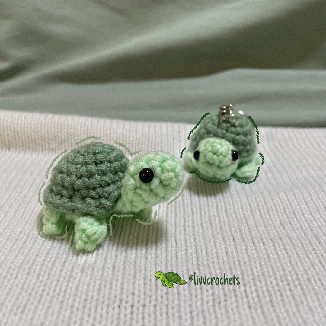 Crocheted Turtle Keychains, Hobbies & Toys, Stationery & Craft ...