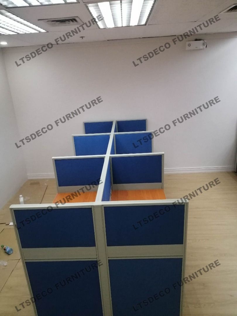 CUBICLE WORKSTATION FULL FABRIC OFFICE PARTITION, Furniture & Home ...