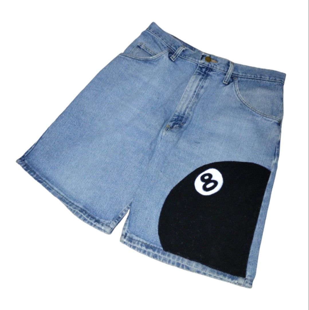 Custom Stussy 8 Ball x Evisu Jorts, Men's Fashion, Bottoms, Shorts on ...