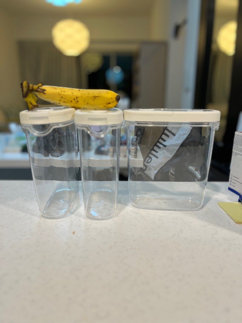 Food Containers - Transparent and Opening Lids, Furniture & Home Living ...