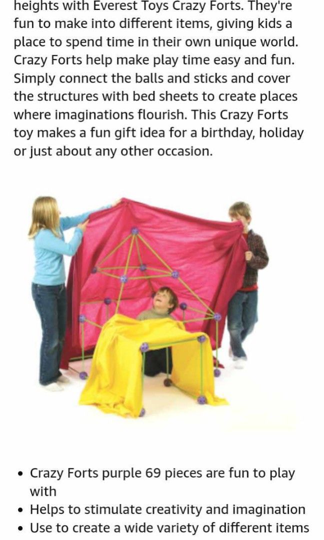 Fort building kit for kids, Hobbies & Toys, Toys & Games on Carousell