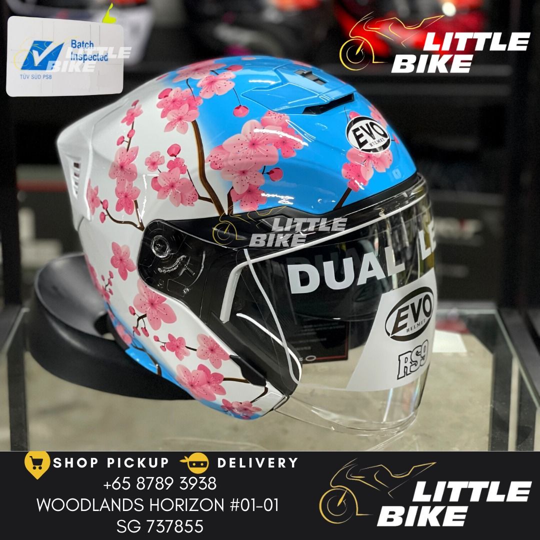 FREE DELIVERY PSB Approved EVO Rs9 Sakura open face motorcycle helmet ...