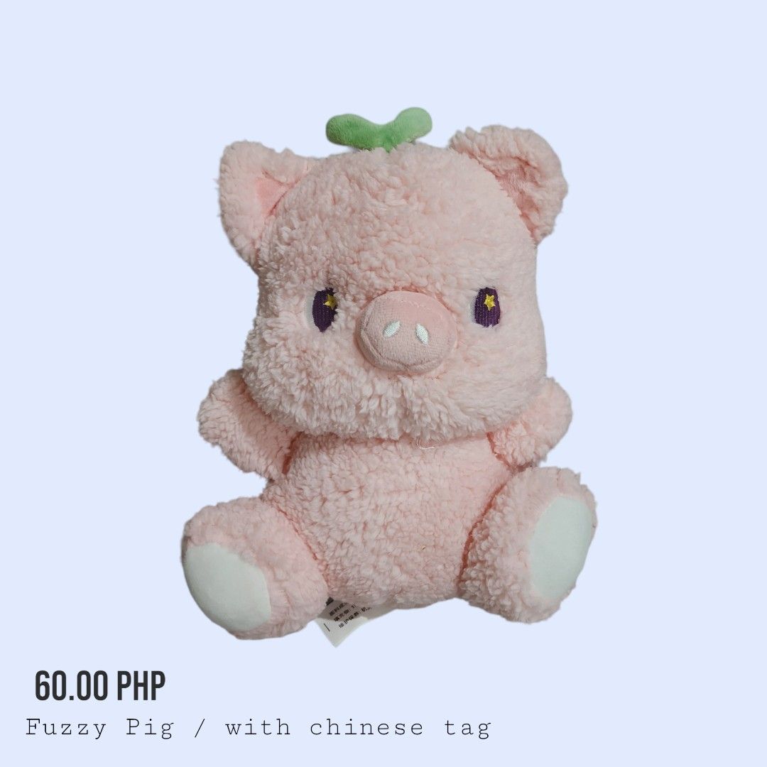 Fuzzy Pig Plush, Hobbies & Toys, Toys & Games on Carousell