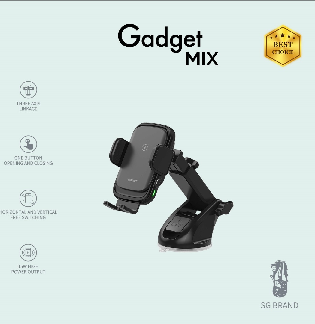 Gadget MIX CW-11 Wireless Car Charger 15W/ 4.5-7.5 Inches/ Quick ...