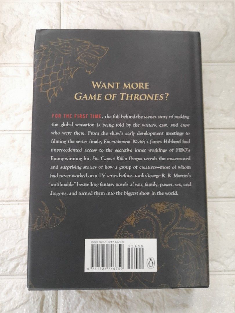 Game of Thrones Fire Cannot Kill A Dragon by James Hibberd (Hardbound ...