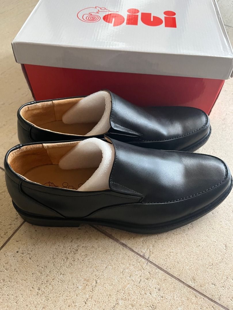 Gibi Black Leather Shoes, Men's Fashion, Footwear, Dress Shoes on Carousell