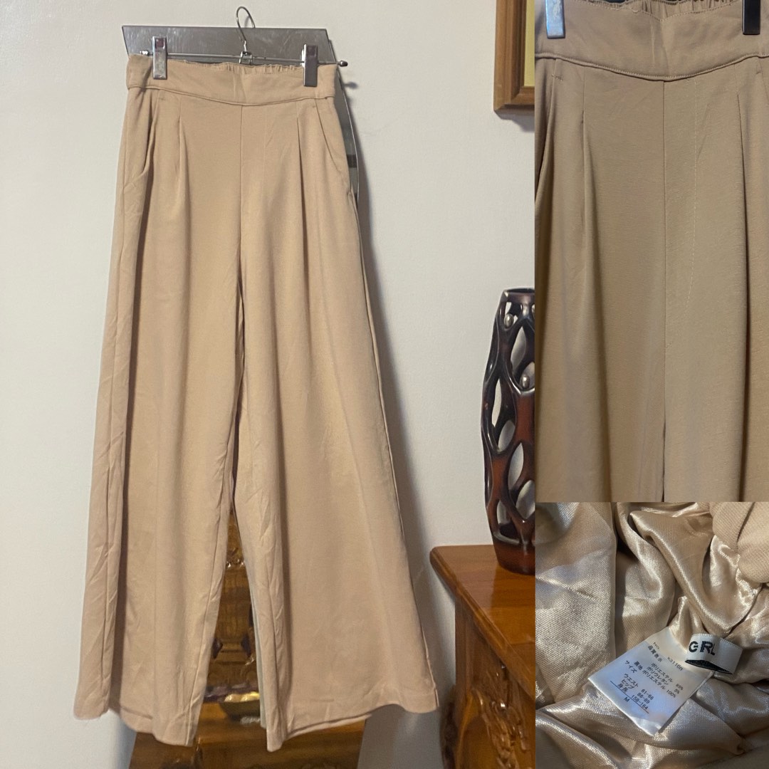 Grl Nude Wideleg Womens Fashion Bottoms Other Bottoms On Carousell