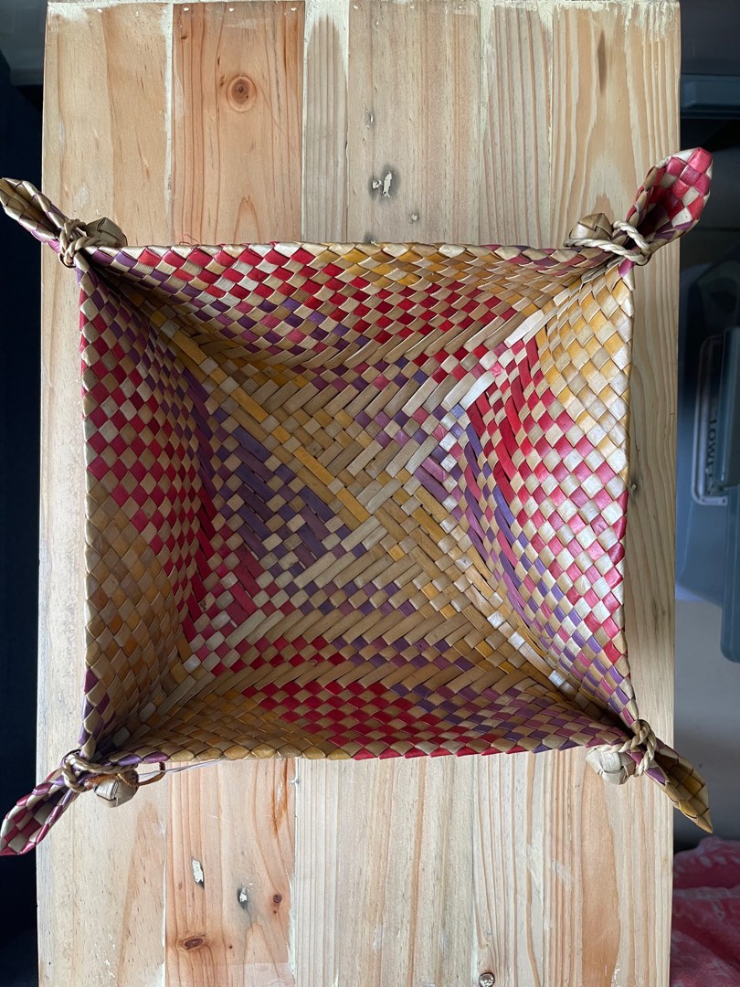 Handicraft Banig Collapsible Square Fruit Tray Set || Native Square ...