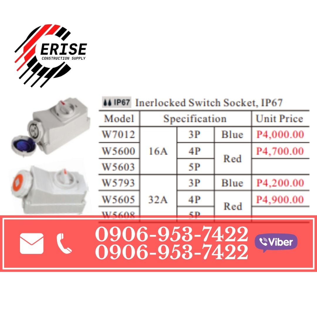Interlocked Switch Socket IP67, Commercial & Industrial, Construction ...