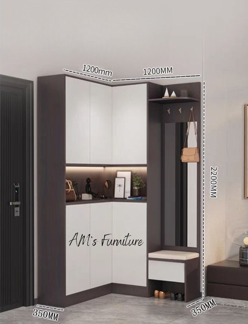 JESSIE Modern Corner Shoe Cabinet, Furniture & Home Living, Furniture ...