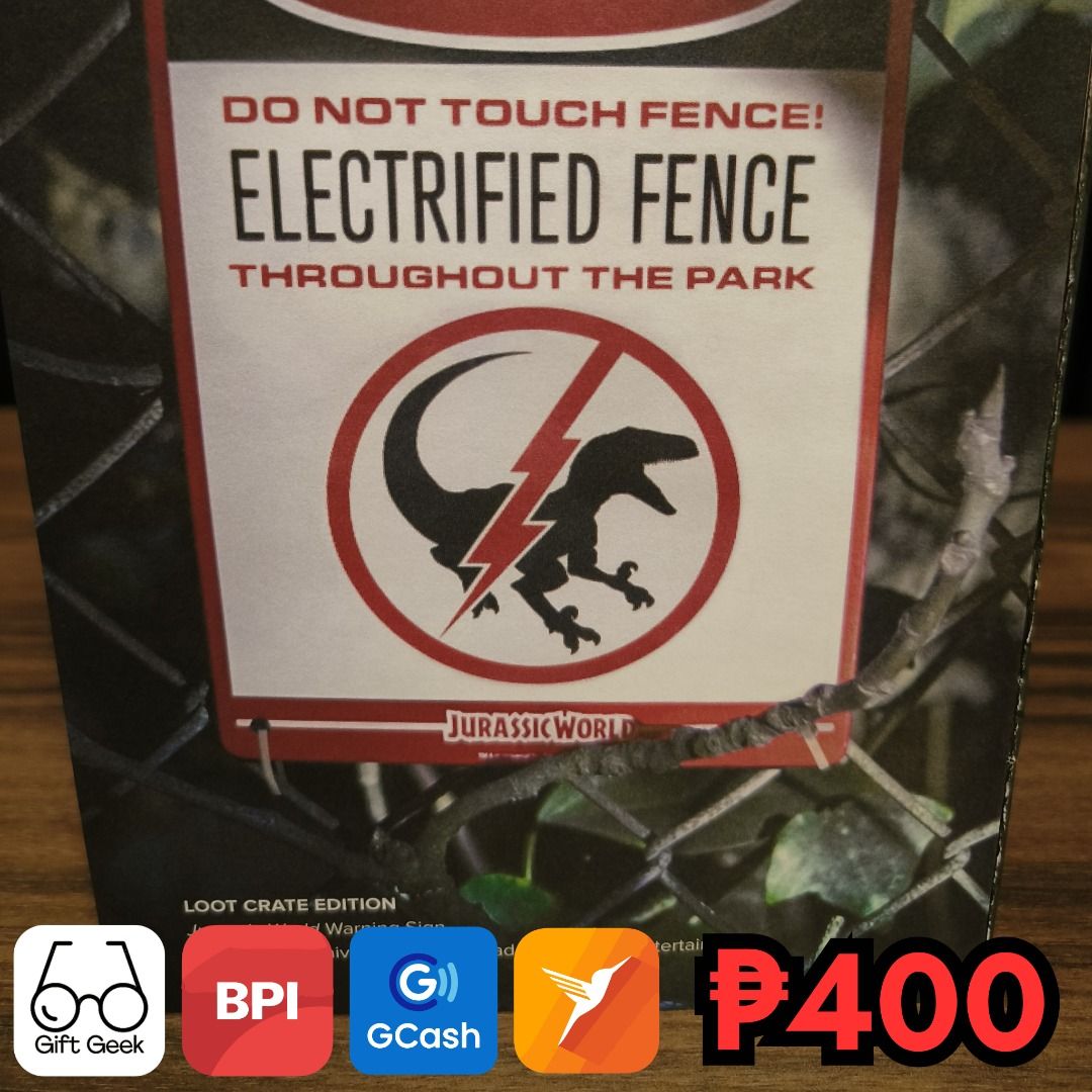 Jurassic World Metal Warning Sign Loot Crate Edition, Hobbies & Toys ...