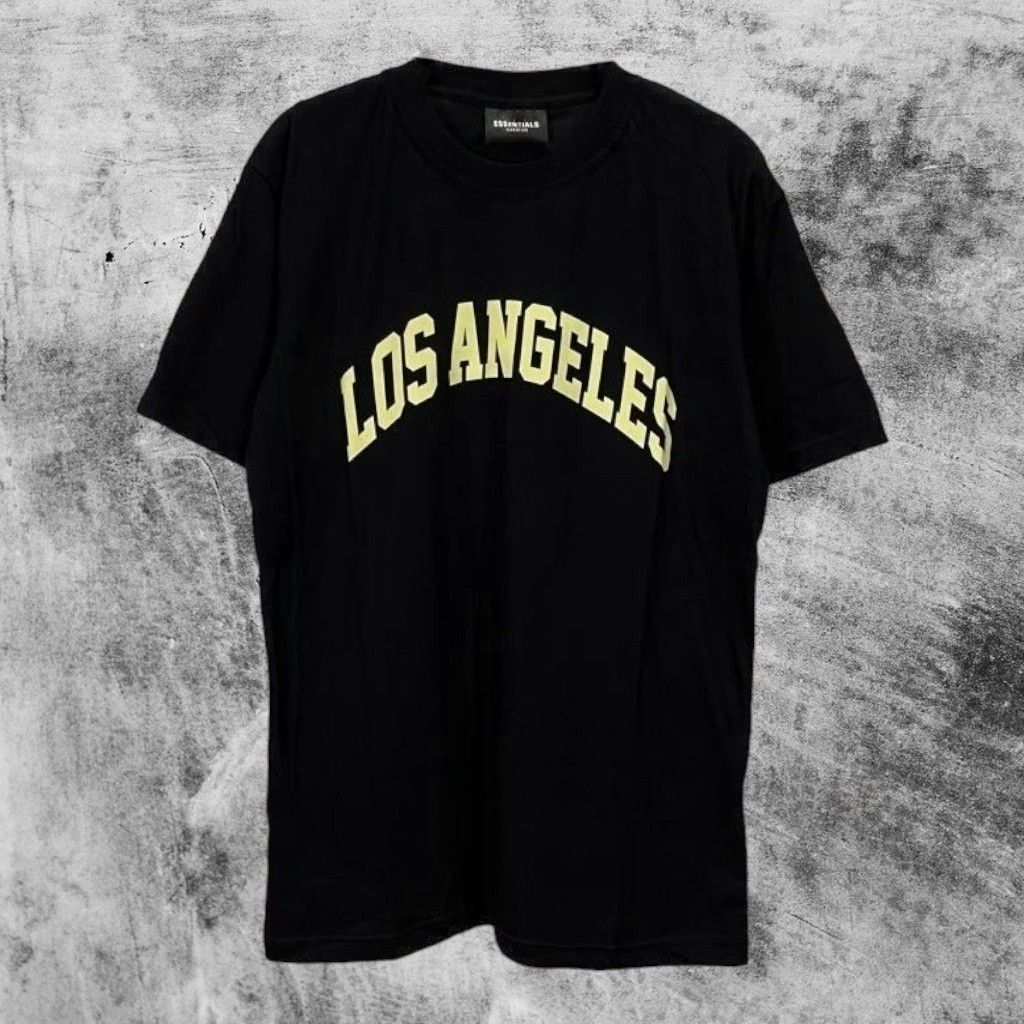 Kaos Essentials Fear Of God FOG Los Angeles LA Hitam, Fesyen Pria ...