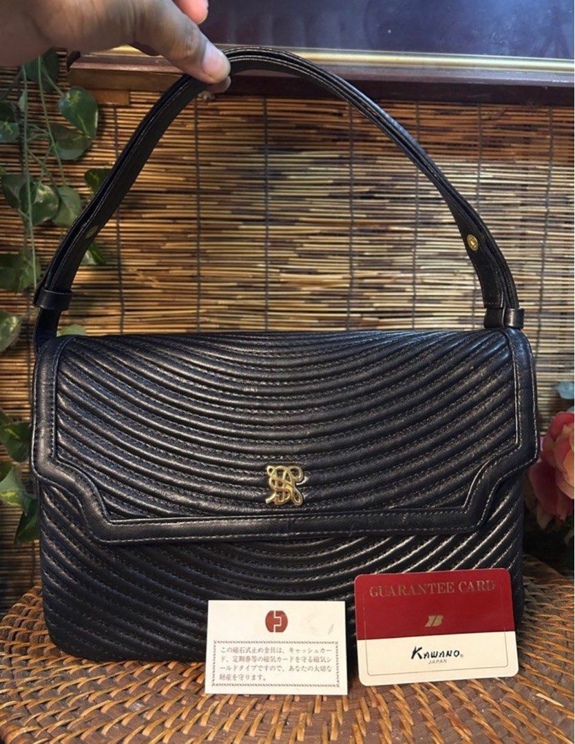 KAWANO JAPAN flap genuine leather shoulder. Hand vintage bag, Luxury ...