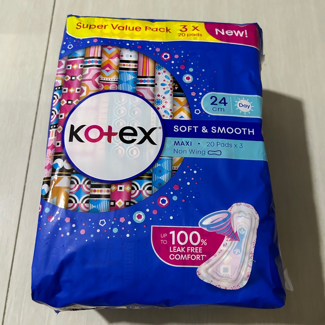 Kotex Soft & Smooth Maxi Non wing 24cm 20*3 pad, Beauty & Personal Care, Sanitary Hygiene on ...