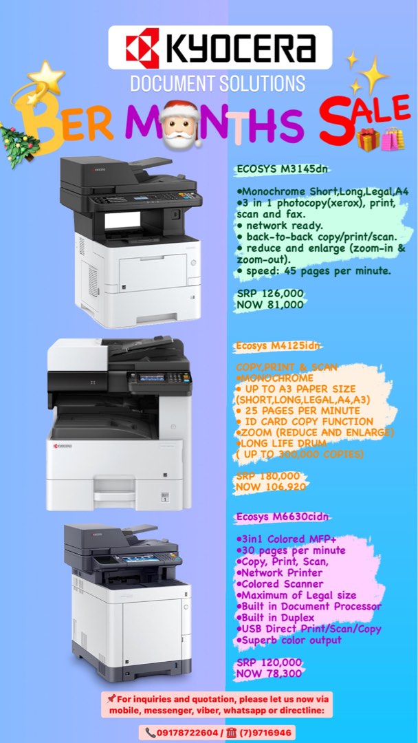 KYOCERA PRINTER ANNIVERSARY PROMO (COPIER,PRINTER,SCANNER), Computers ...