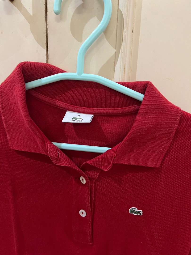 Lacoste Red Polo Shirt - 40, Women's Fashion, Tops, Shirts on Carousell
