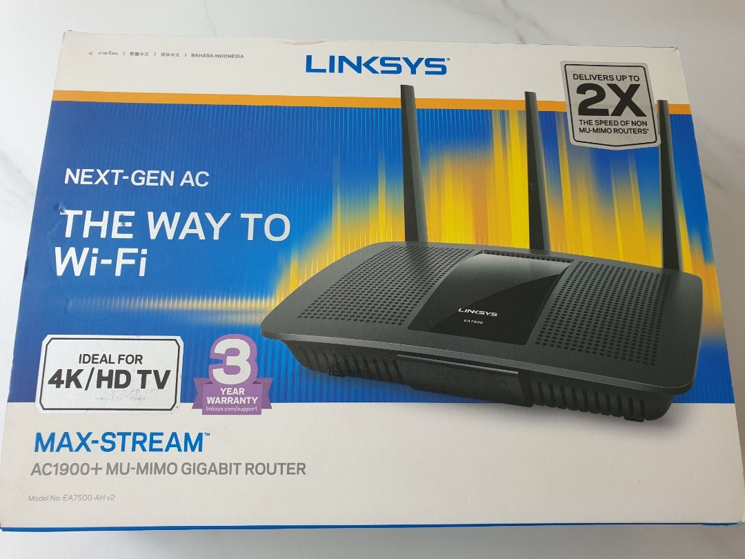 Linksys EA7500 Dual-Band Wi-Fi Router for Home (Max-Stream AC1900 MU ...