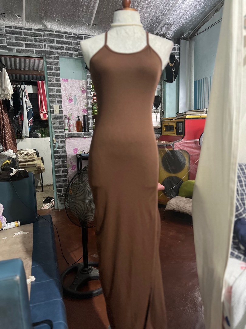 Long Choco Dress, Women's Fashion, Dresses & Sets, Dresses on Carousell