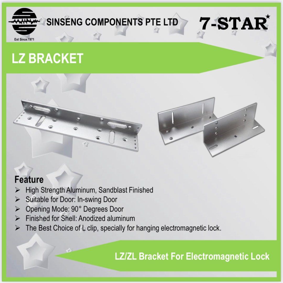 7-STAR* LZ/ZL Bracket for EM Magnetic EM Lock [Material:High Strength ...