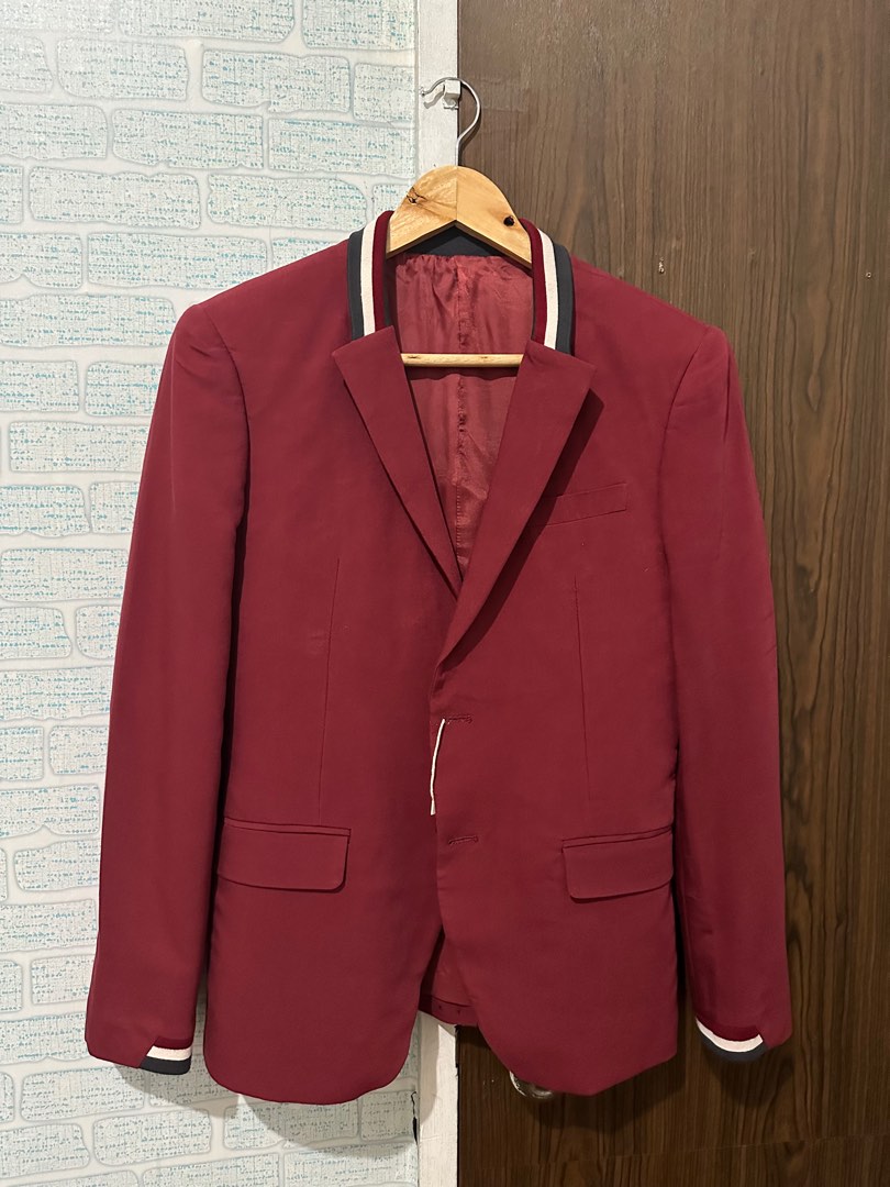 Maroon Blazer/Coat with lining - Small (Unisex), Women's Fashion, Coats ...