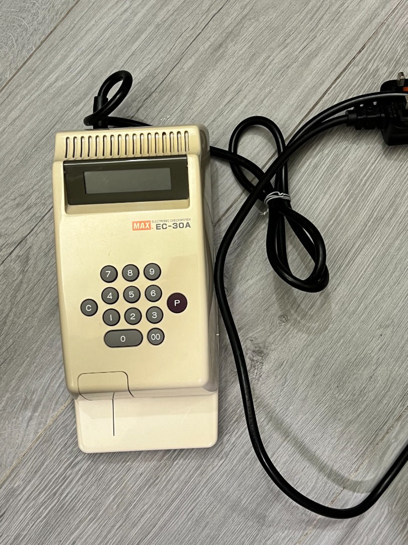 曰本名牌電動支票機(MAX EC-30A), 電腦＆科技, 打印機及影印機 - Carousell