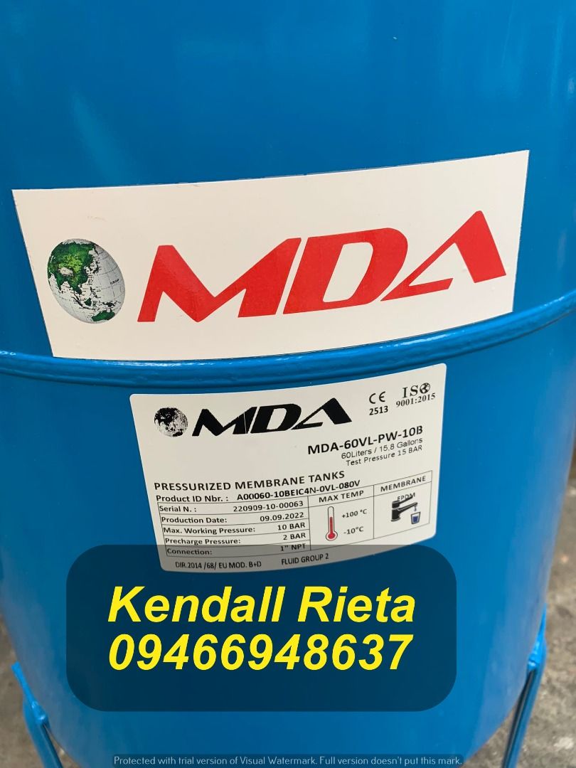MDA BLADDER TANK, Commercial & Industrial, Construction Tools ...