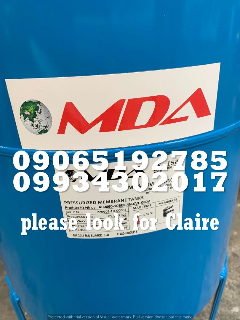 MDA Bladder Tank, Commercial & Industrial, Construction Tools ...