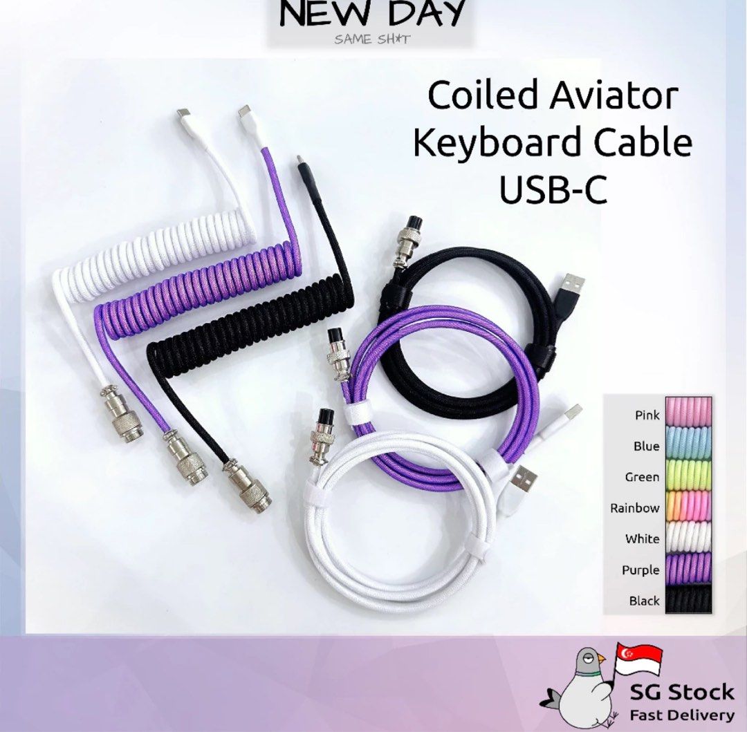 Mechanical Keyboard + Coiled aviator cable, Computers & Tech, Parts ...