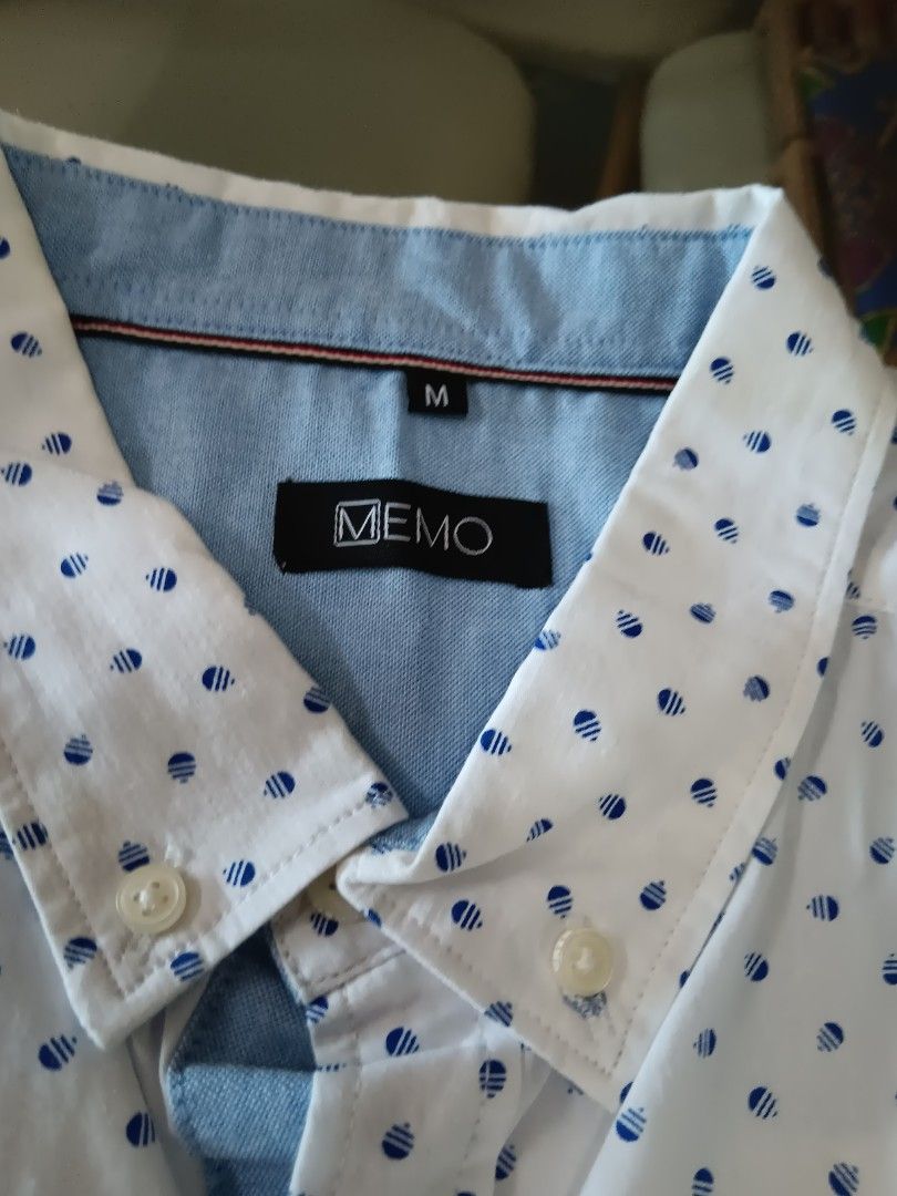 MEMO white Polo, Men's Fashion, Tops & Sets, Formal Shirts on Carousell