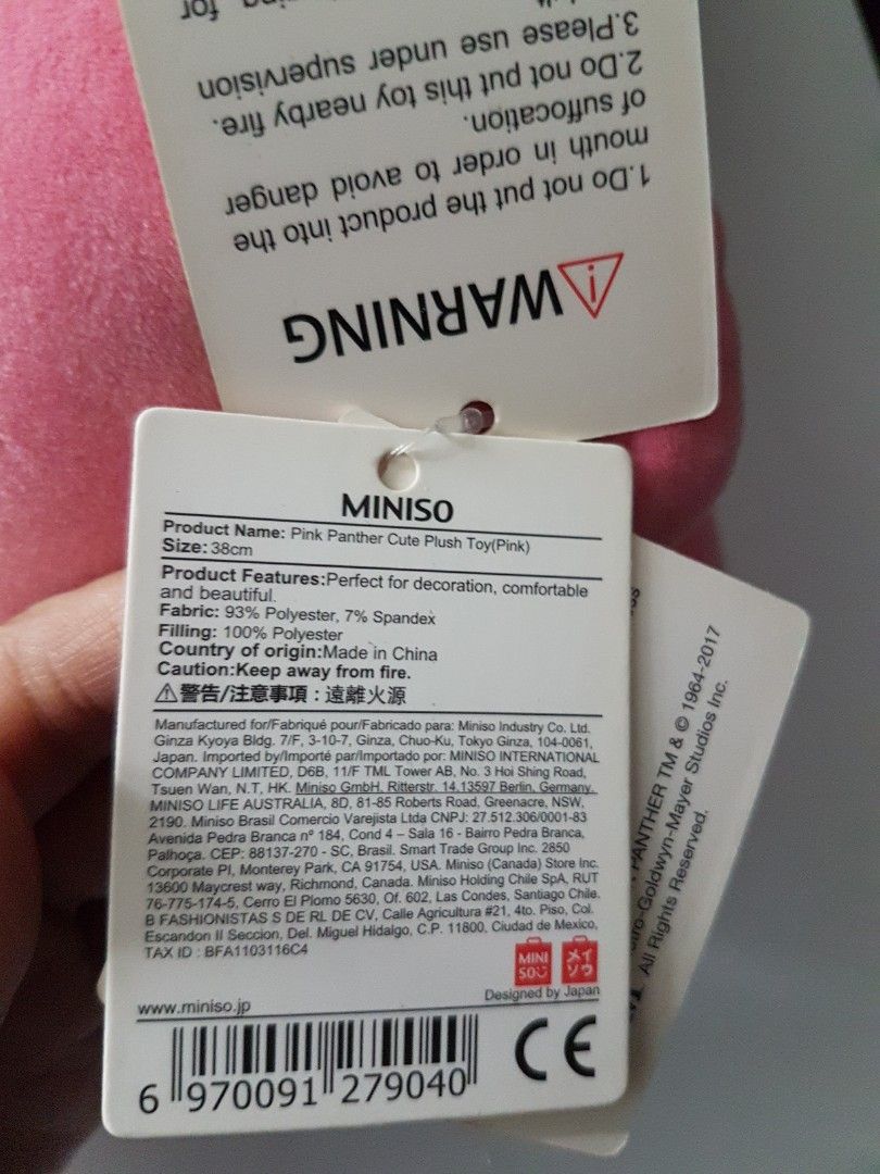 Miniso Pink Panther Plush, Hobbies & Toys, Toys & Games on Carousell