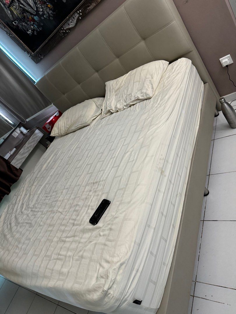 Moving out - King size bed frame only , Furniture & Home Living ...