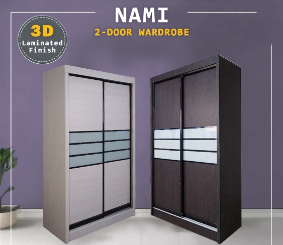 Nami Series 4 Feet Sliding Door Wardrobe In 3-D Laminated Finish ...