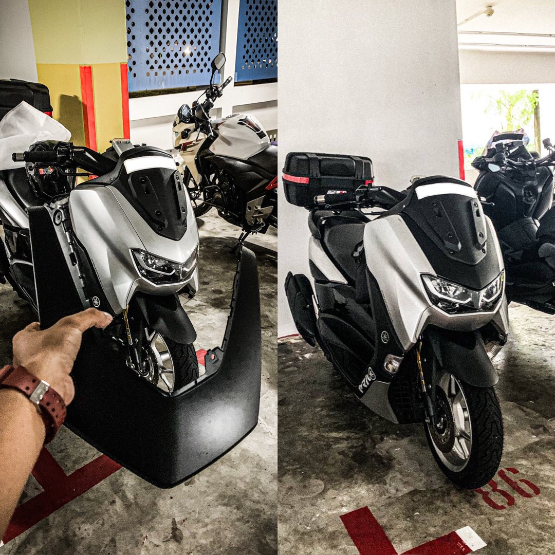 Nmax V2 Matte Black Front Panel, Motorcycles, Motorcycle Accessories on ...