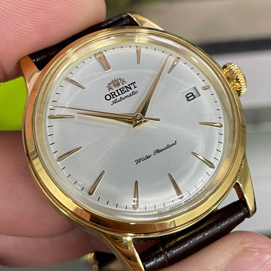 Orient Bambino - 38mm Gold RA-AC0M01S10B - Dress Watch, Luxury, Watches ...