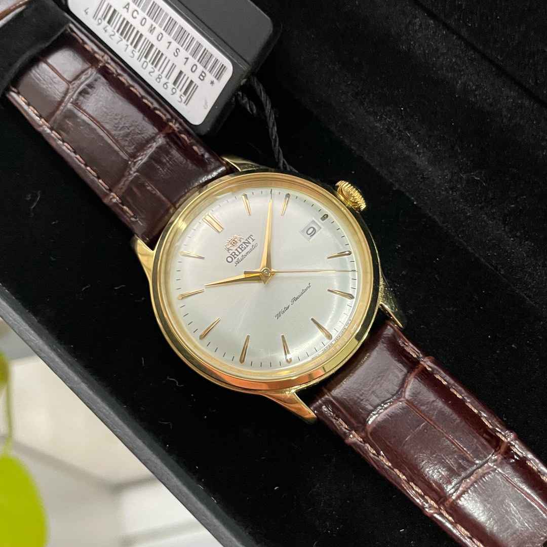 Orient Bambino - 38mm Gold RA-AC0M01S10B - Dress Watch, Luxury, Watches on Carousell