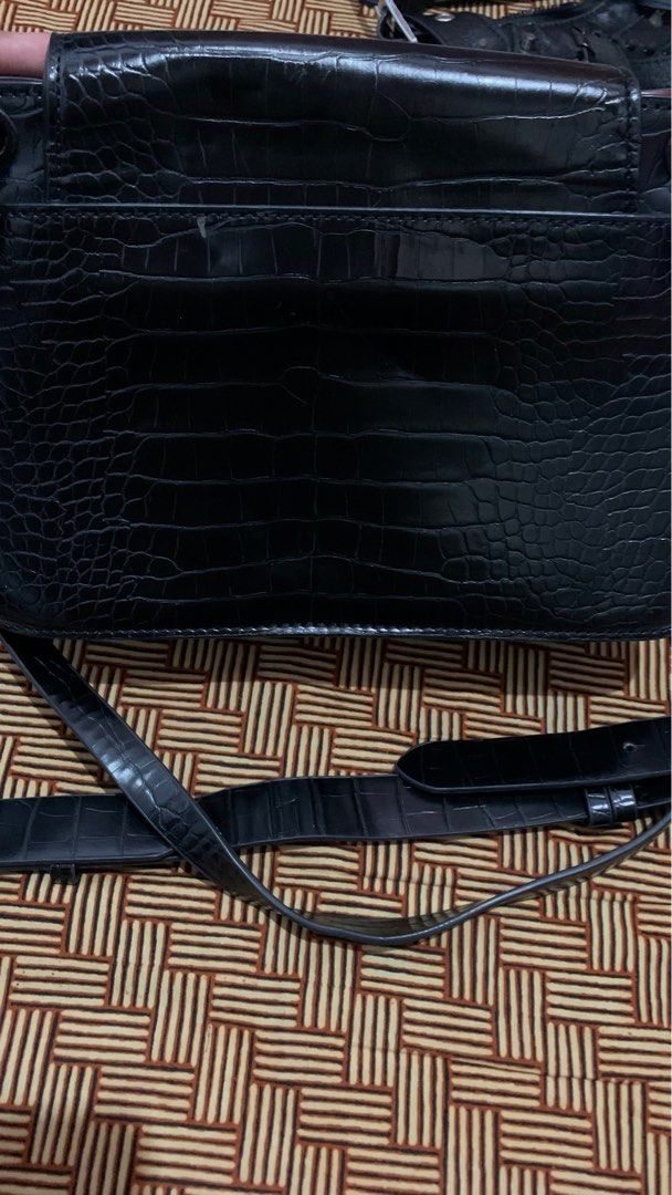 ORIGINAL Charles & Keith Black Croco, Fesyen Wanita, Tas & Dompet di ...