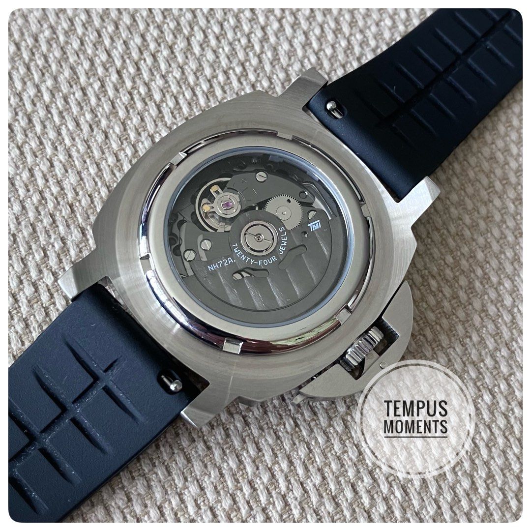 Panerai Black Skeleton steel automatic watch - Seiko mod, Men's Fashion ...