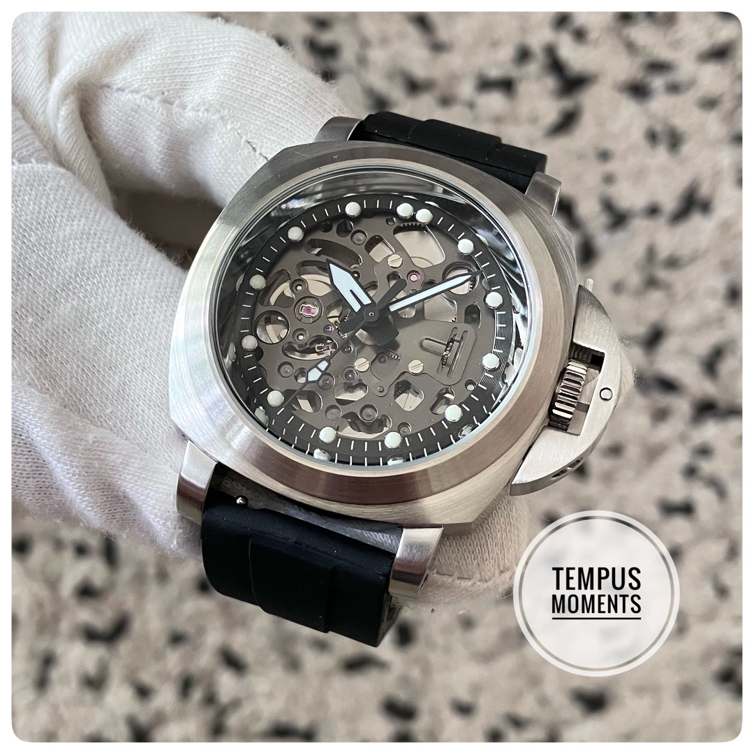 Panerai Black Skeleton custom build watch - Seiko mod, Men's Fashion, Watches & Accessories ...