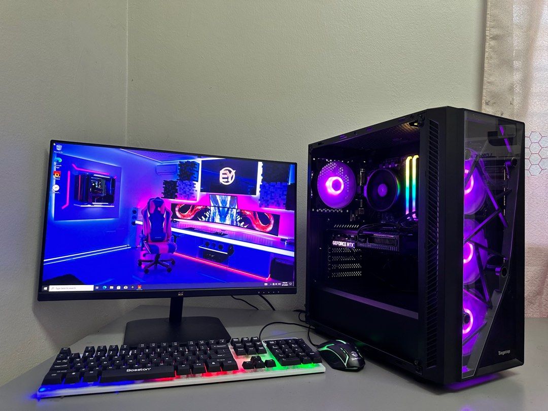 PC RYZEN 5 5600 RTX 3050 16GB RAM FULL SET GAMING EDITING PC, Computers ...