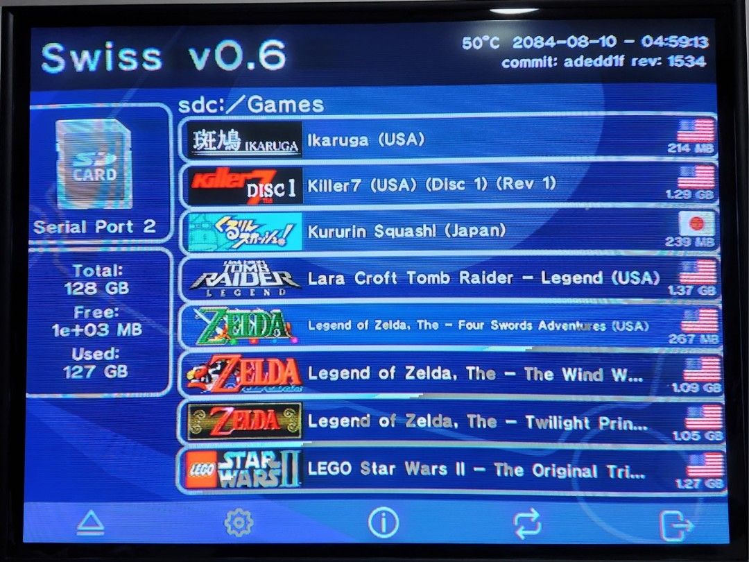 Picoboot Modded Silver GameCube with 128GB Micro SD Card (108 Top ...