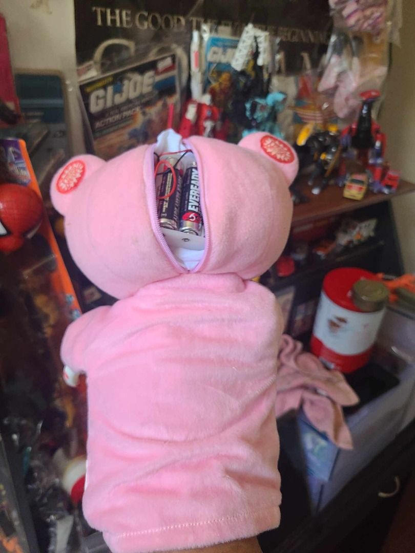 Pink Bloody Gloomy Bear hand puppet battery operated turning on but ...