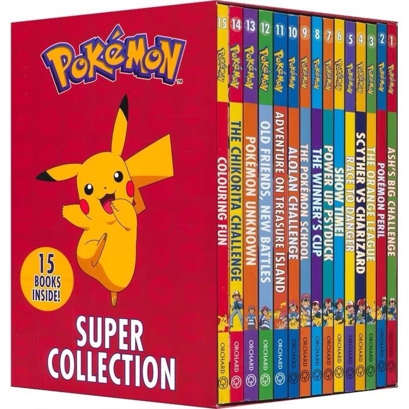Pokemon Super Collection total 15 books, 興趣及遊戲, 書本 & 文具, 小朋友書 - Carousell
