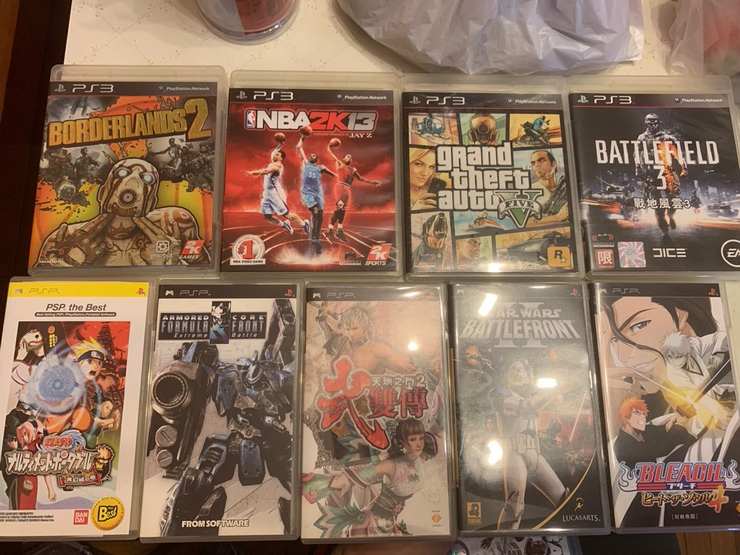 PS3 PSP Game NBA 2K GTA Borderland Battlefield 全包, 電子遊戲, 電子遊戲 ...