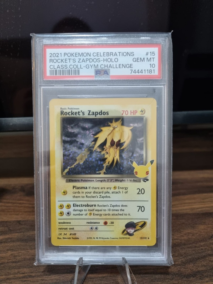 PSA 10 Rocket's Zapdos Classic Collection Celebrations 2021, Hobbies ...