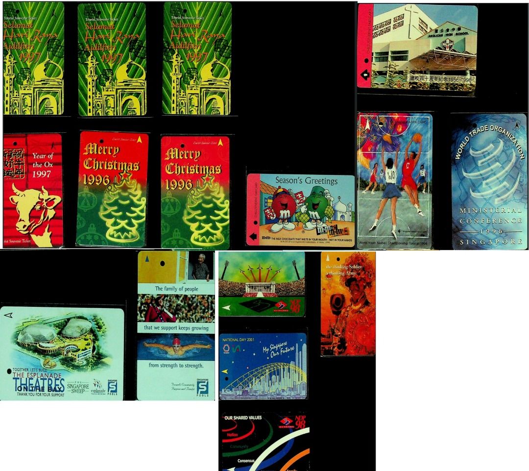 Rare Singapore Vintage Old MRT and SMRT TransitLink Cards Collection ...