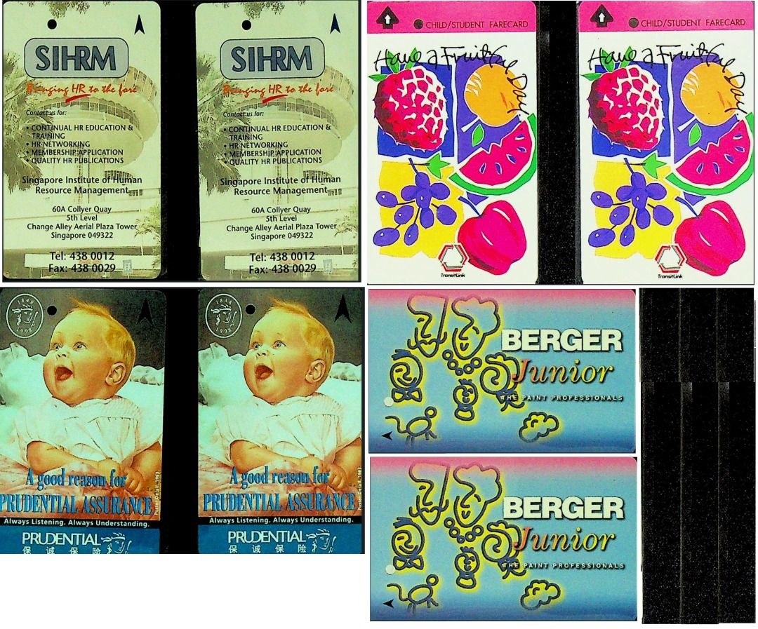 Rare Singapore Vintage Old MRT and SMRT TransitLink Cards Collection ...